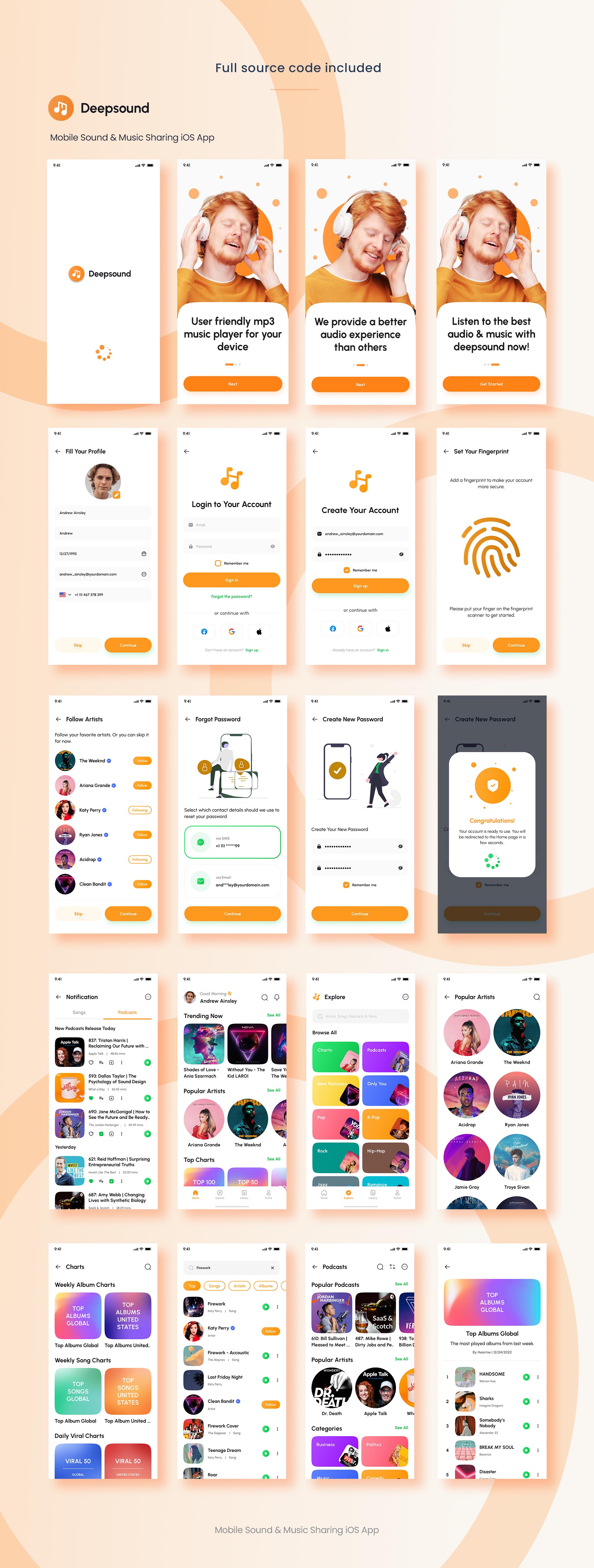 DeepSound IOS- Mobile Sound & Music Sharing Platform Mobile IOS Application by DoughouzLight